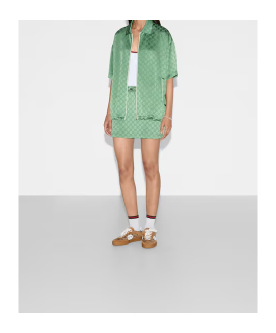 GUCCI Gucci Relaxed Fit GG Satin Zip Shirt